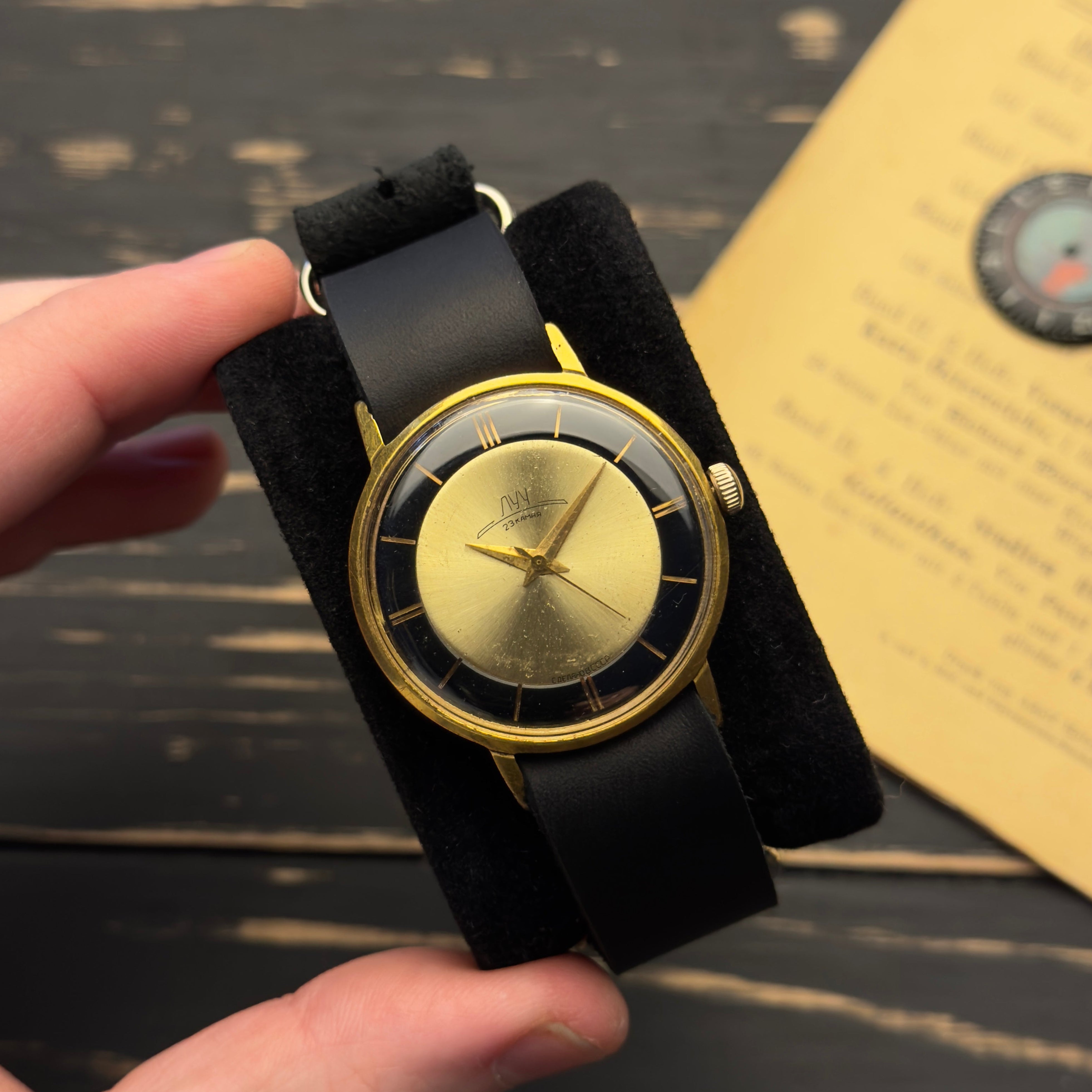 Rare Vintage Wrist Watch «Luch» Ray Two tone 1970s – Sputnik1957