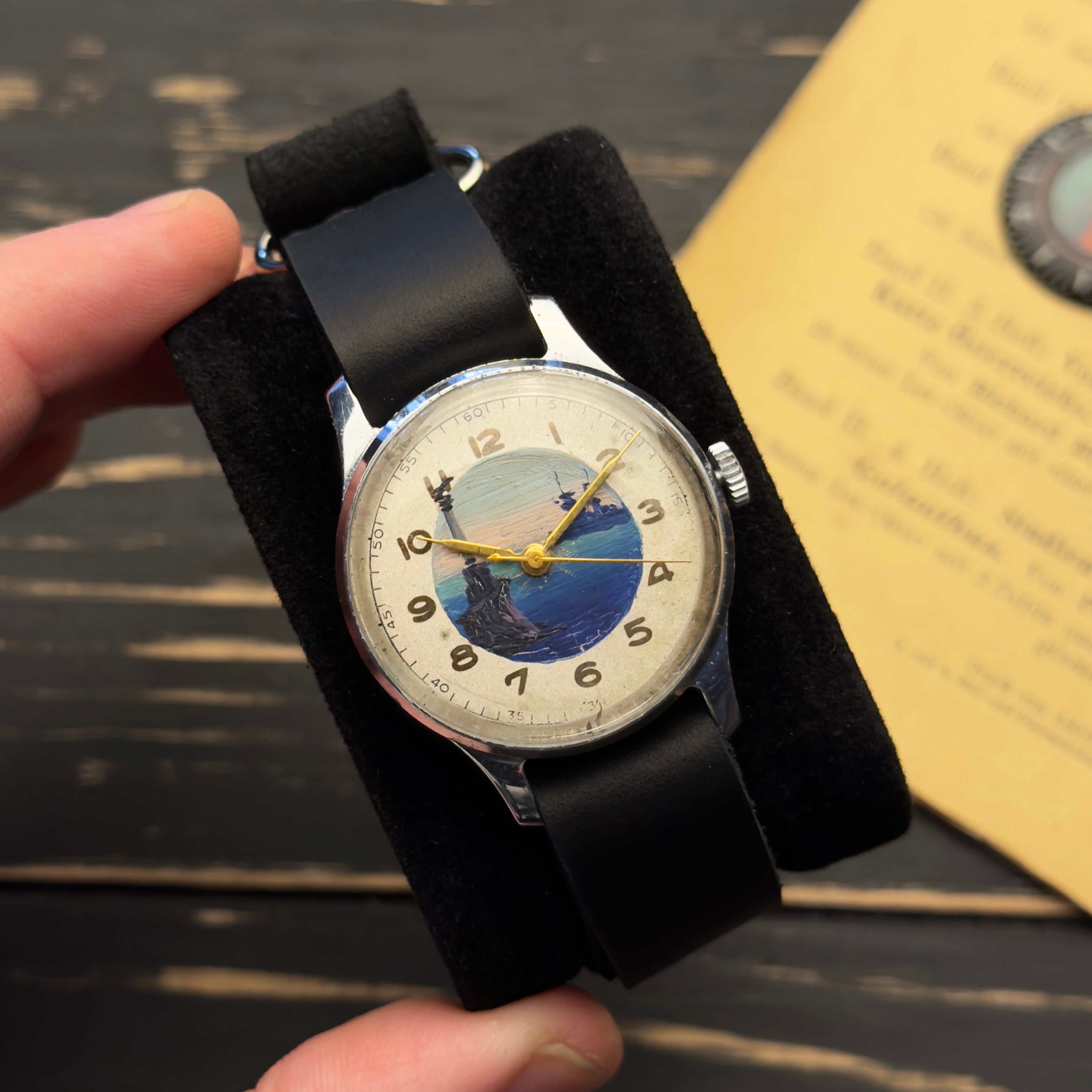 Rare Vintage Wrist Watch «Pobeda» Unique Hand-Painted Dial 1960s, 1-MC ...